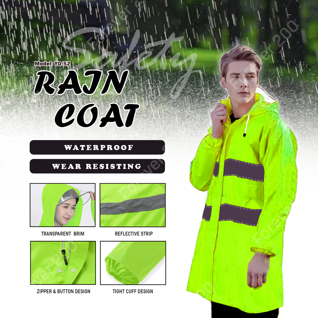 YQ-52 Safety Raincoat Reflective Rain Coat Trench High Visibility ...