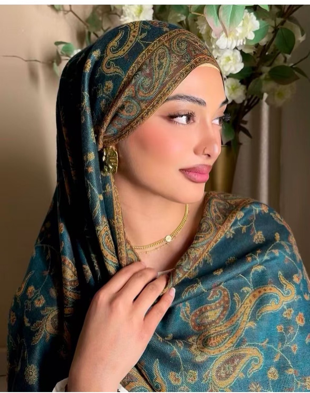 Large Imitated Cashmere Head Scarf Bandana Jacquard Paisley Pashmina ...