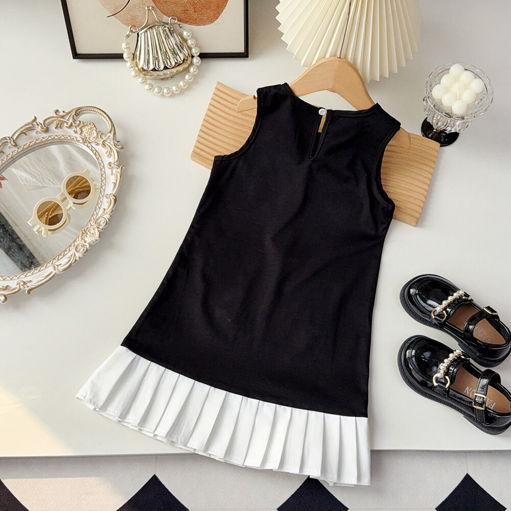 Bear Leader New Korean Bow Decoration Pleated Dresses Summer Sleeveless ...