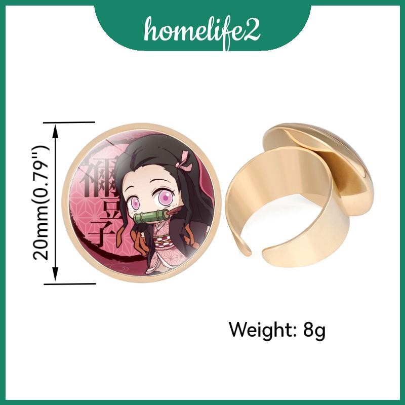 Demon Adjustable Stunning Slayer Tanjiro Nezuko Ring Anime Metal ...