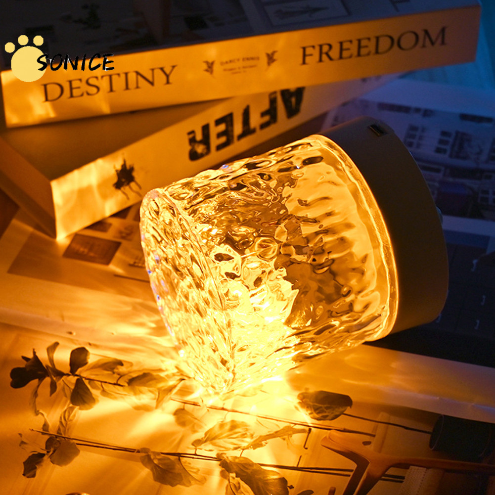 Crystal Lamp Water Ripple Projector Night Light Decoration Home Houses ...