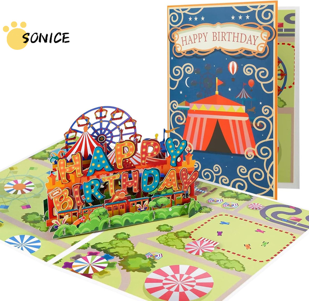 3D Carnival Birthday Card Birthday Greeting Cards Happy Birthday Pop Up ...
