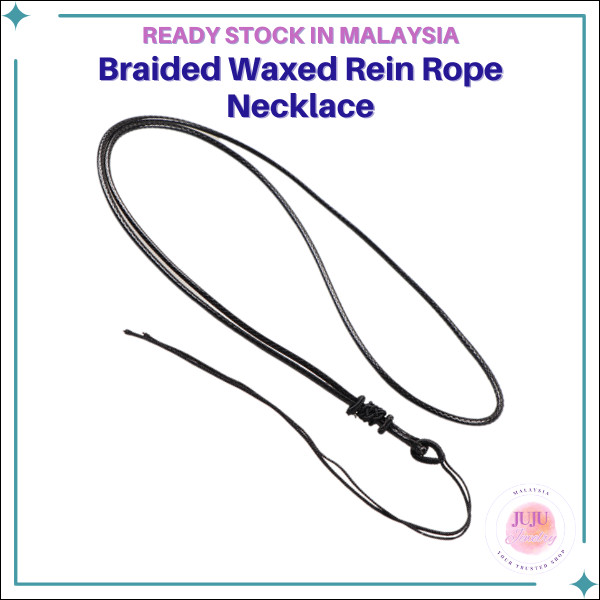 Hand-woven Braided Necklace Waxed Rein Rope Chain Crystal Jade Amulet ...