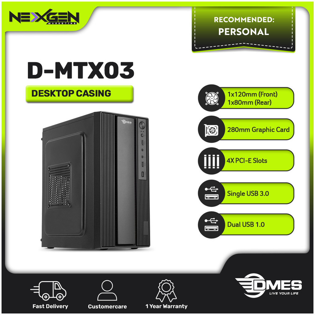 Dmes D-MTX03 PC Case Premium Desktop Casing | Micro ATX | Mini ITX Chassis Case Computer Case ...