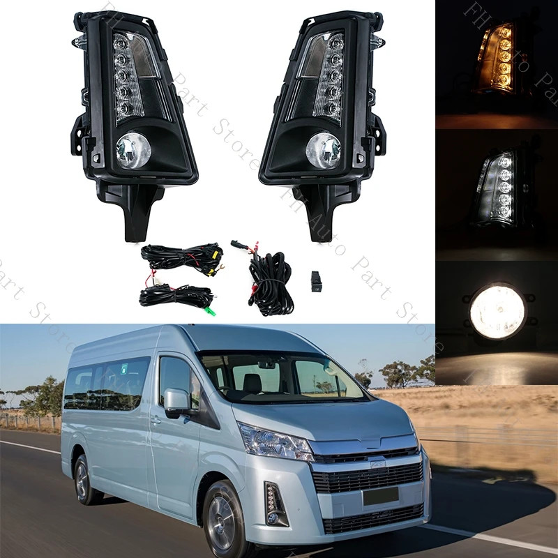 1Set For Toyota Hiace Commuter 2019 2020 2021 Car Front Bumper Fog Lamp ...