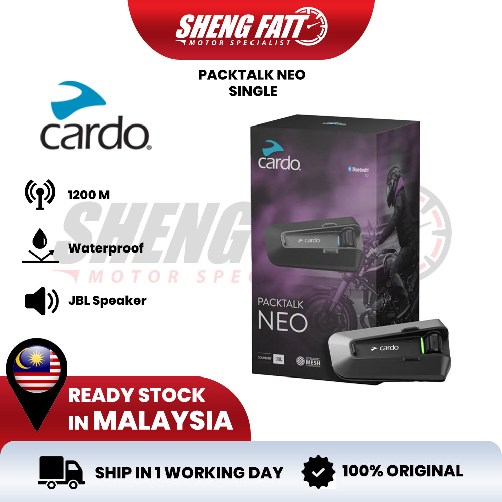 CARDO Packtalk Neo Single Intercom Communication System Duo Pack ...