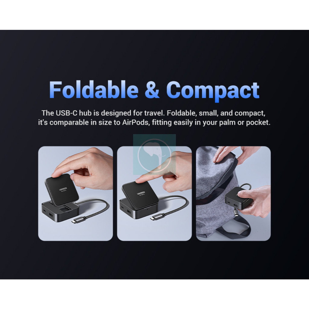 UGREEN Foldable USB C HUB 4K60Hz HDMI PD100W USB3.0 Docking Station for ...