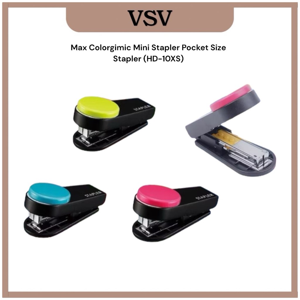 Max Colorgimic Mini Stapler Pocket Size Stapler (HD-10XS) | Shopee Malaysia