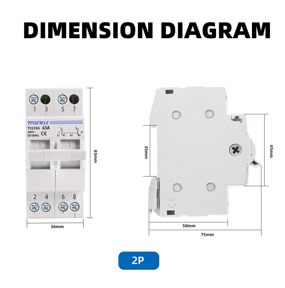 MTS Dual Power Manual Transfer Switch 2P 40A 63A 230V 400V Modular ...