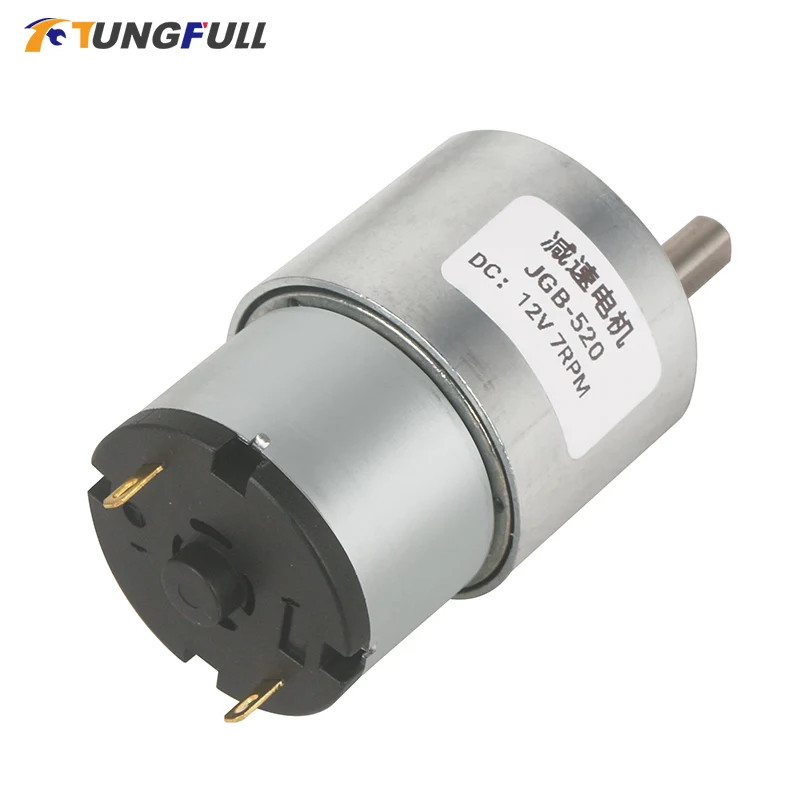 6V/12V/24V DC Gear Motor 7RPM to 960RPM High Torque Gear Box JGB37-520 Reversible Electric ...