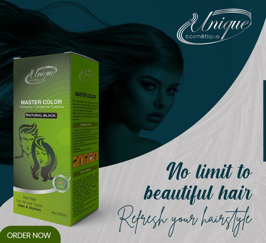 Unique Hair Darkening Shampoo (10 x 30ml) | Natural Black/Brownish ...