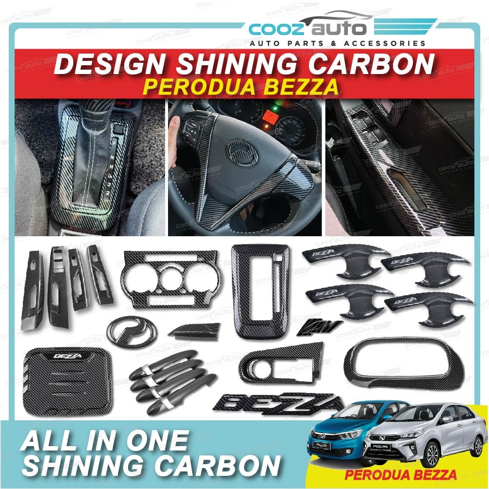 Car Perodua Bezza 2016 - 2025 Shining Carbon Door Inner Handle Gear ...