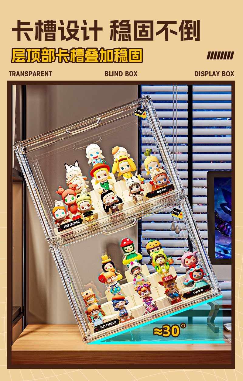 Acrylic Display Box Kotak Paparan Rak Case Blind Box Bricks Storage Toy ...