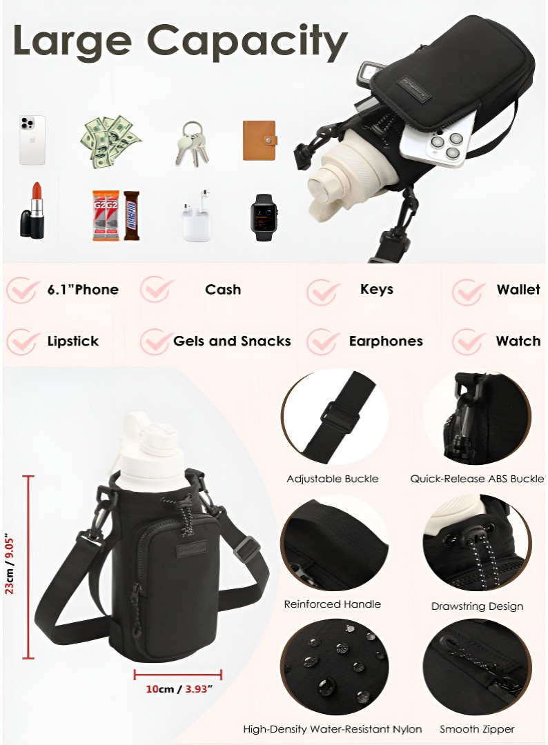 Collapsible Water Bottle Strap Holder Tumbler Carrier Bag Owala Bottle Buddy Cup Holder Sleeve ...