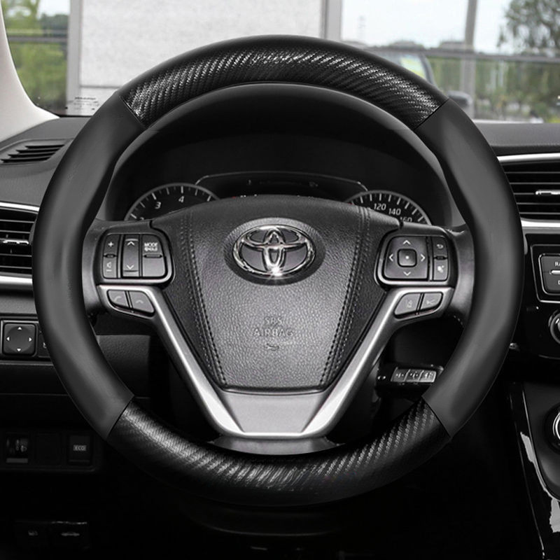 Toyota Carbon Fiber Leather Car Steering Wheel Vios Yaris Veloz Fortune ...