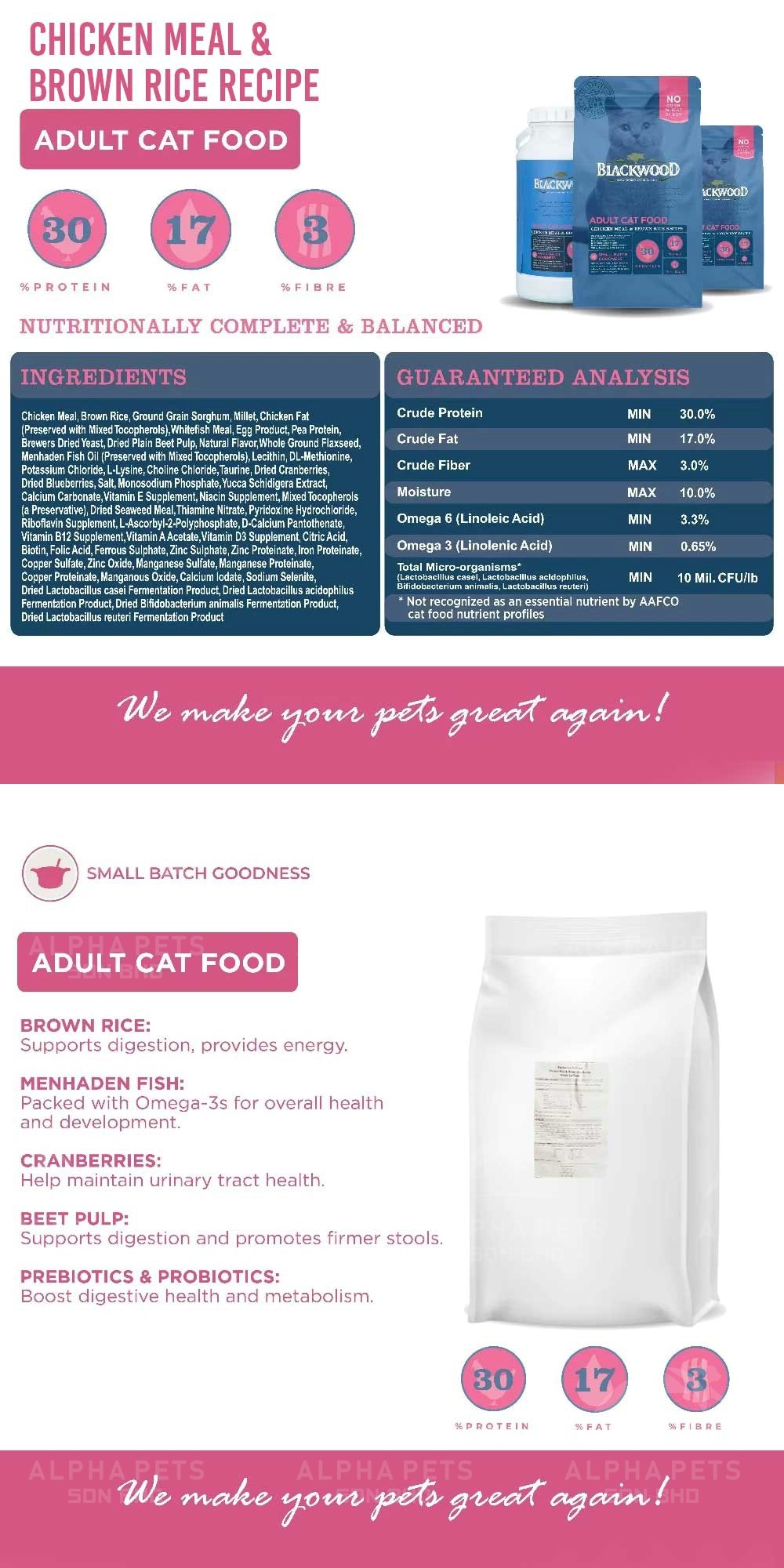 ALPHA PETS Blackwood 18KG Original Dry Cat Food Makanan Kucing Kering ...