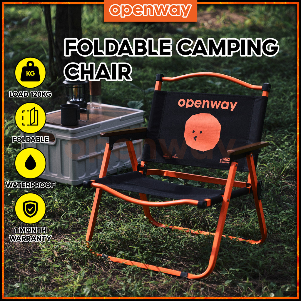 OPENWAY KERMIT Chair Foldable Camping Chair Lightweight Wood Grain ...