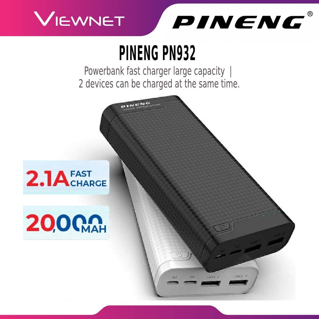 PINENG PN931 10000MAH / PN932 20000MAH POWER BANK FAST CHARGING LARGE ...