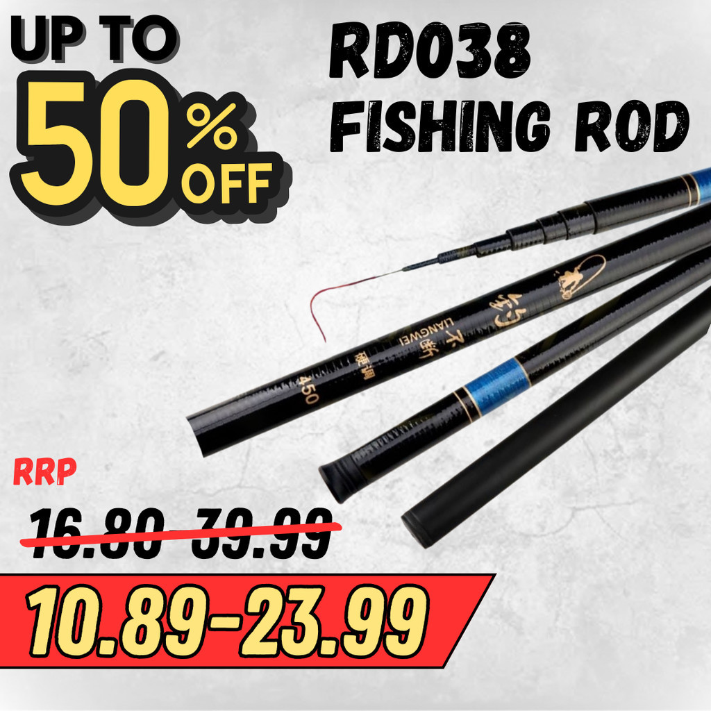【MR.T】 Telescopic Fishing Rod 2.7m/3.6m/4.5m/5.4m/6.3m/7.2m Fibreglass Ultralight Joran Pancing ...