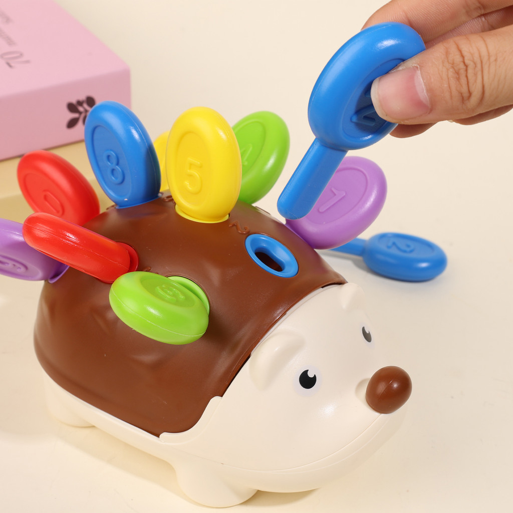Montessori Hedgehog Plug-in Toys Toddler Hand-eye Coordination Fine ...