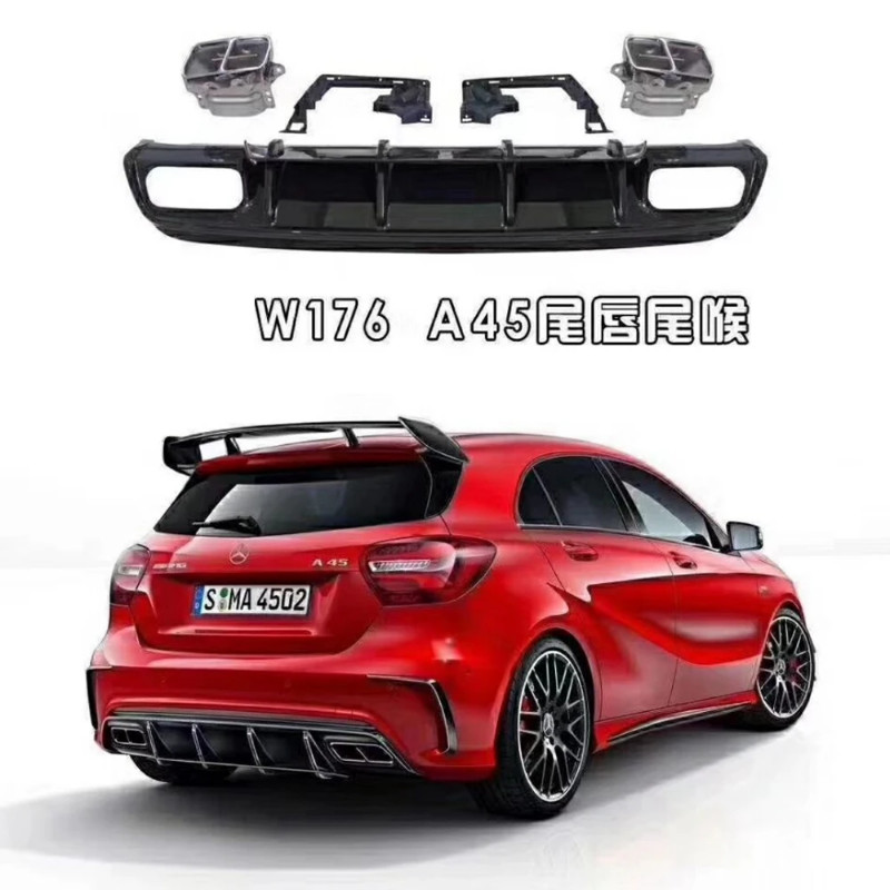 ABS Rear Diffuser Bumper For Mercedes W176 A Class A180 A200 A250 Sport ...