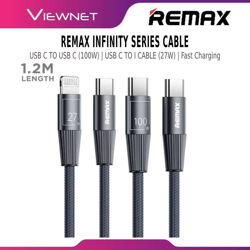 REMAX INFINITY SERIES CABLE RC-C106 USB C TO USB C (100W)/ RC-C107 USB ...