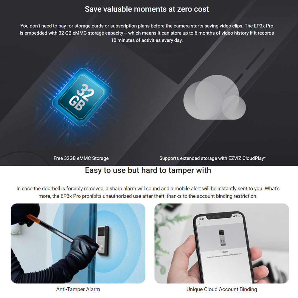 Ezviz EP3x Pro 2K 3MP Full HD 1080P Two Way Talk Waterproof Battery ...