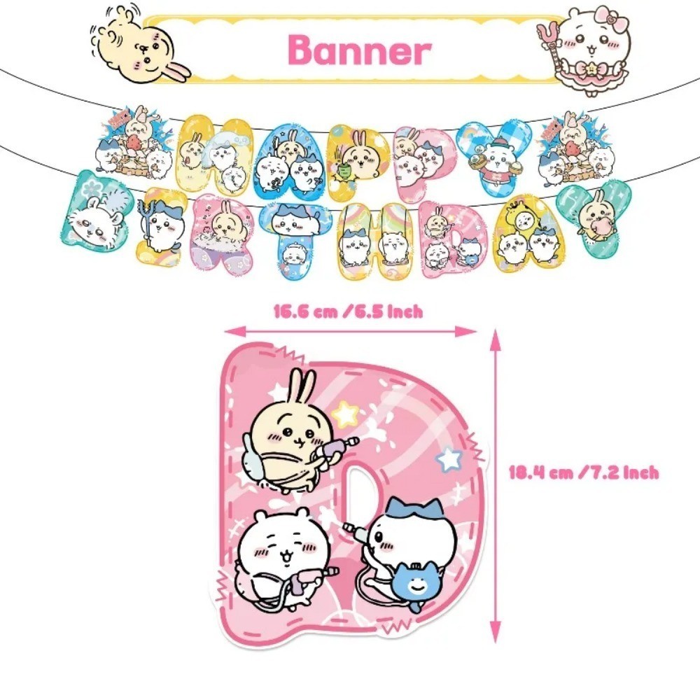 Chiikawa Theme Hachiware Usagi Momo Birthday Party Decor Kawaii Party ...
