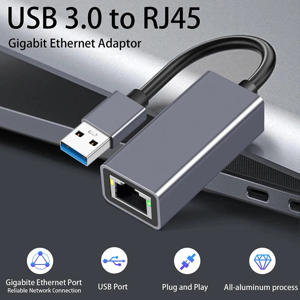 USB Type C Ethernet Adapter 1000Mbps USB 3.0 RJ45 Network Card For MacBook PC Windows XP 7 8 10 ...