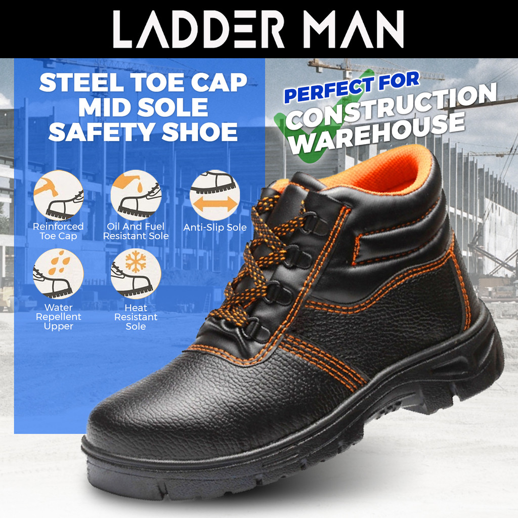 Safety Shoes Steel Toe Cap Mid Sole Medium OR Low Cut Safety Boots ...