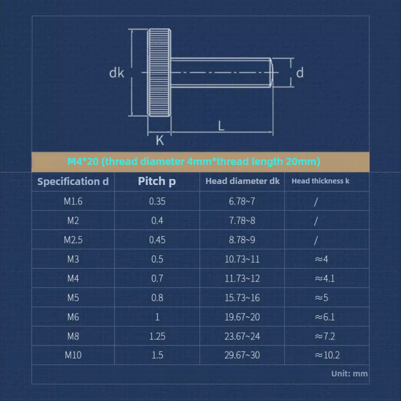 [Fast] GB835 Knurl Flat Head Hand Tighten Thumb Screw Curtain Wall Glass Thumb Bolts M3 M4 M5 M6 ...