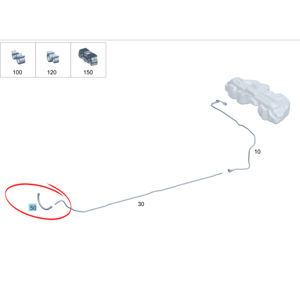 Original Mercedes Benz ADVANCE FUEL HOSE W205 W213 W238 W253 2054703303 ...