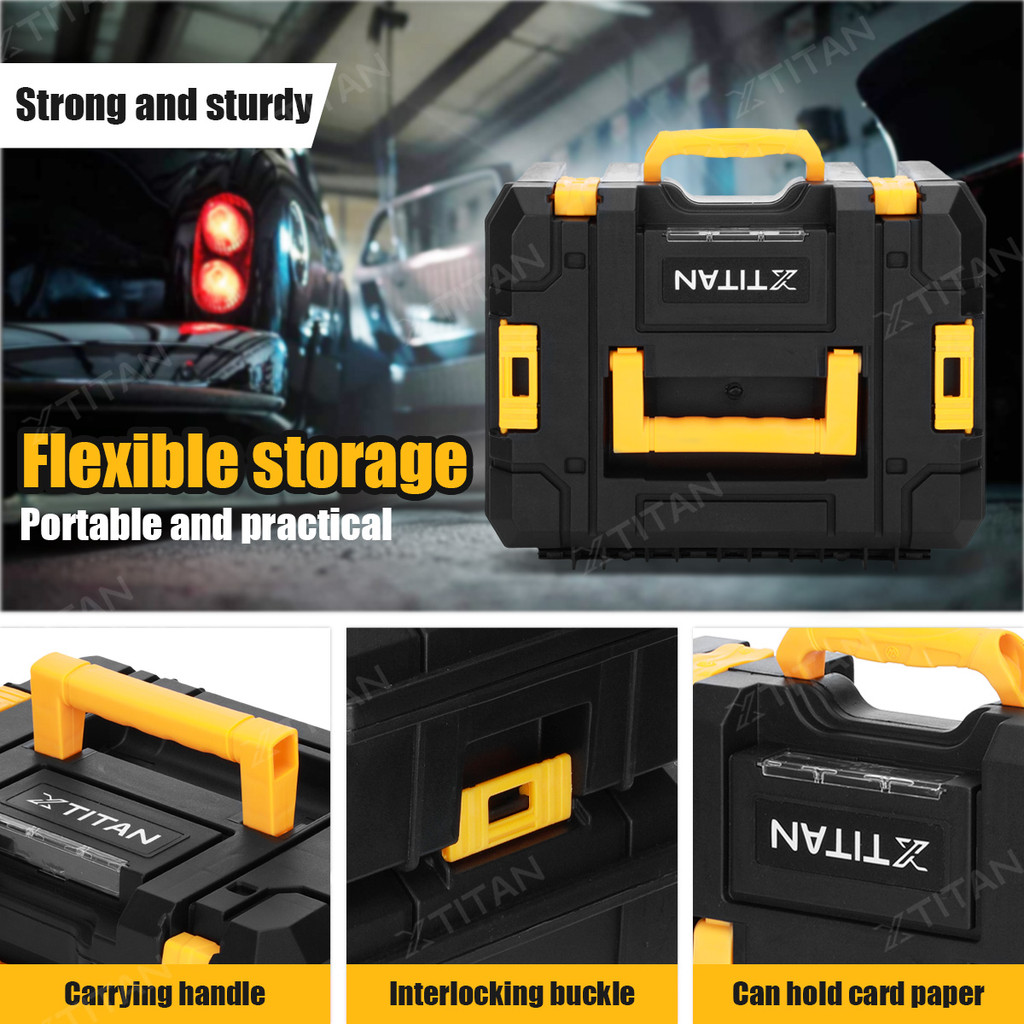 XTITAN Multipurpose Case Tool Storage Box Portable Plastic Tool Box ...
