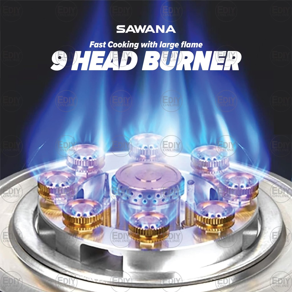 【NEW】SAWANA SW910S Fast Cooking 9 Head burner Fierce Dapur Gas Cooker ...