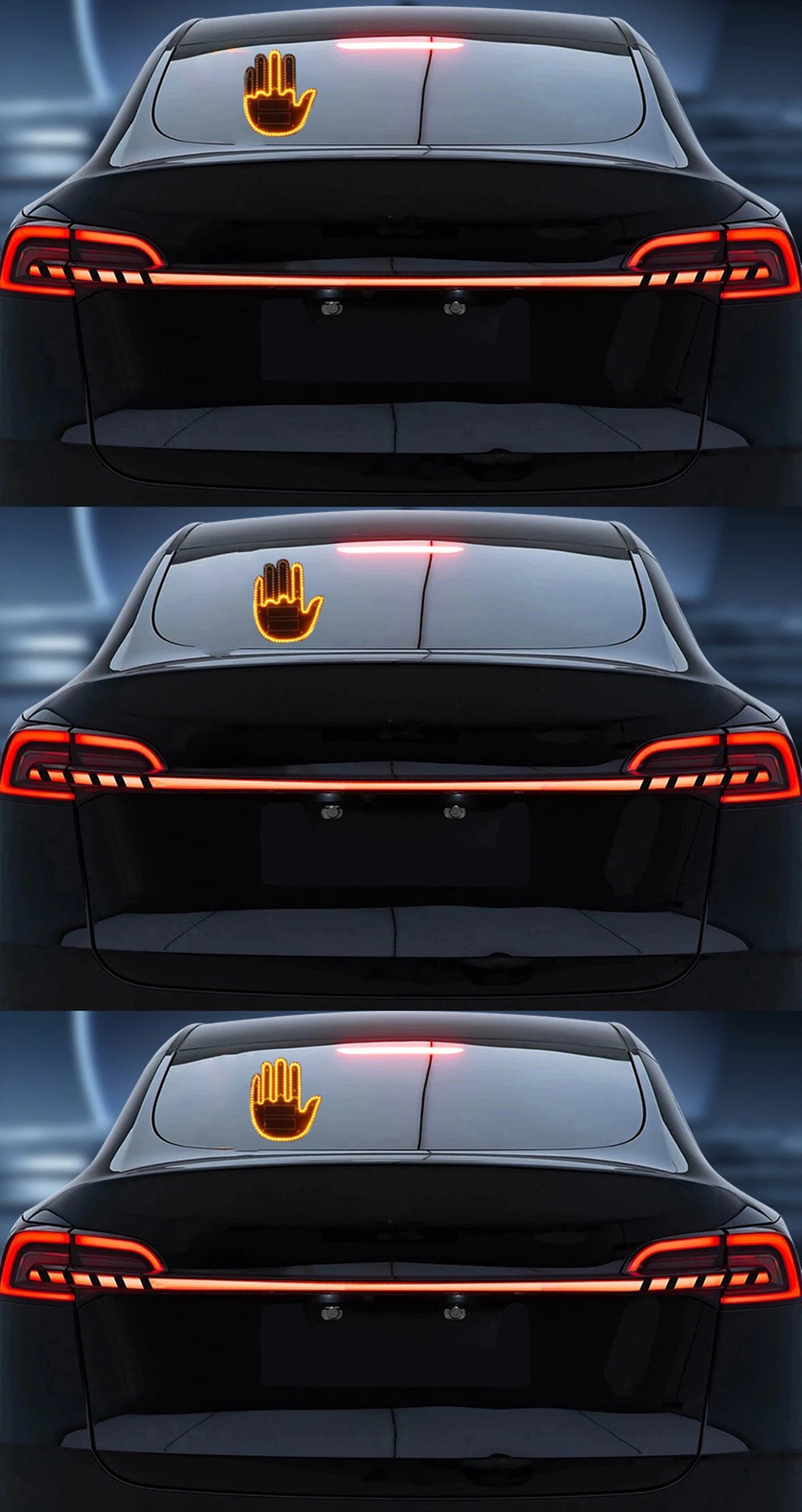 Gesture LED Car Middle Finger Car Light Give The Bird Wave to Drivers ...