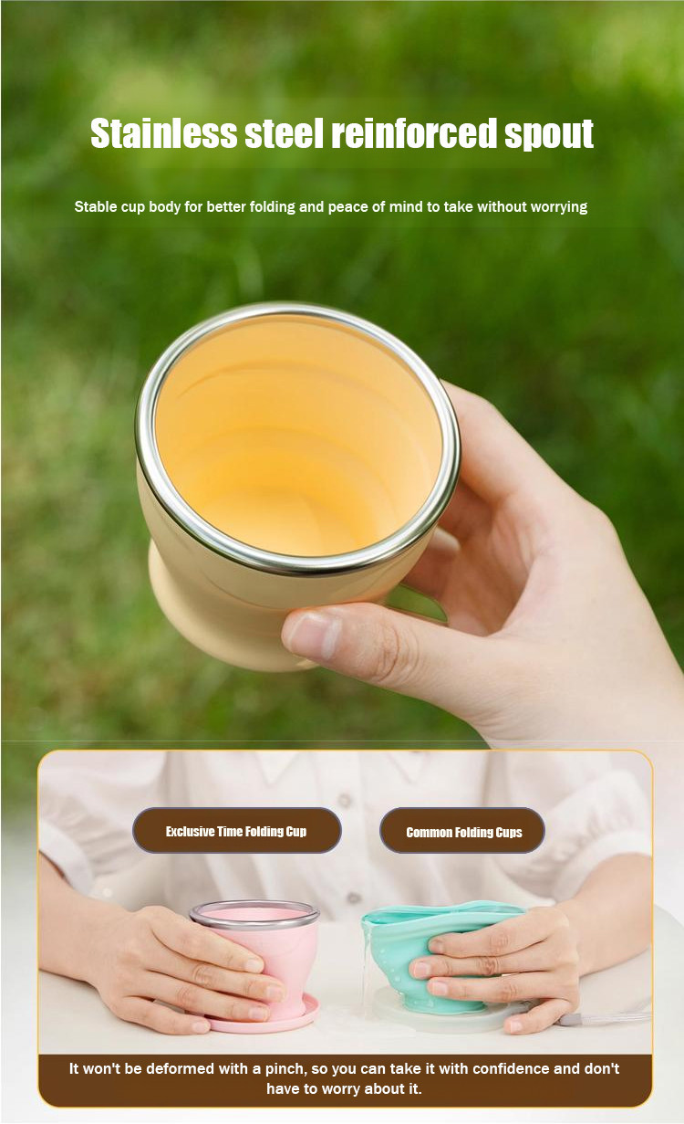 Can hold boiling water Pocket Cup Silicone Cup Easy to carry and use ...