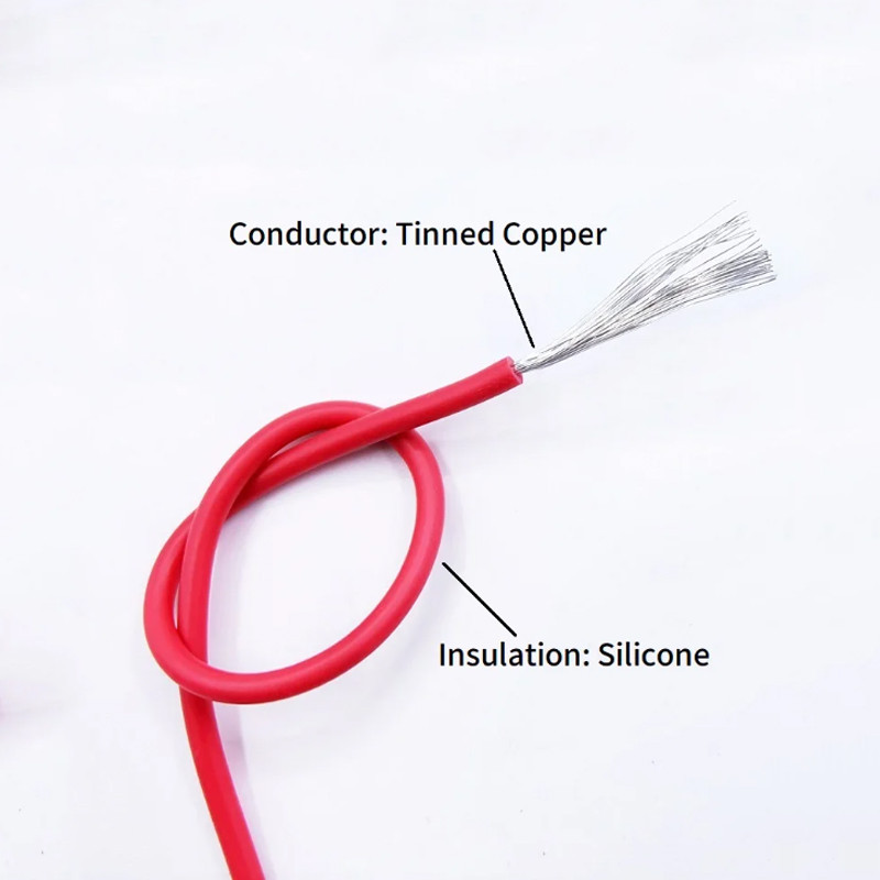 UL3239 Soft Silicone Wire Tinned Copper Wire Heat-resistant 200℃ 30 28 26 24 22 20 18 16 14 AWG ...