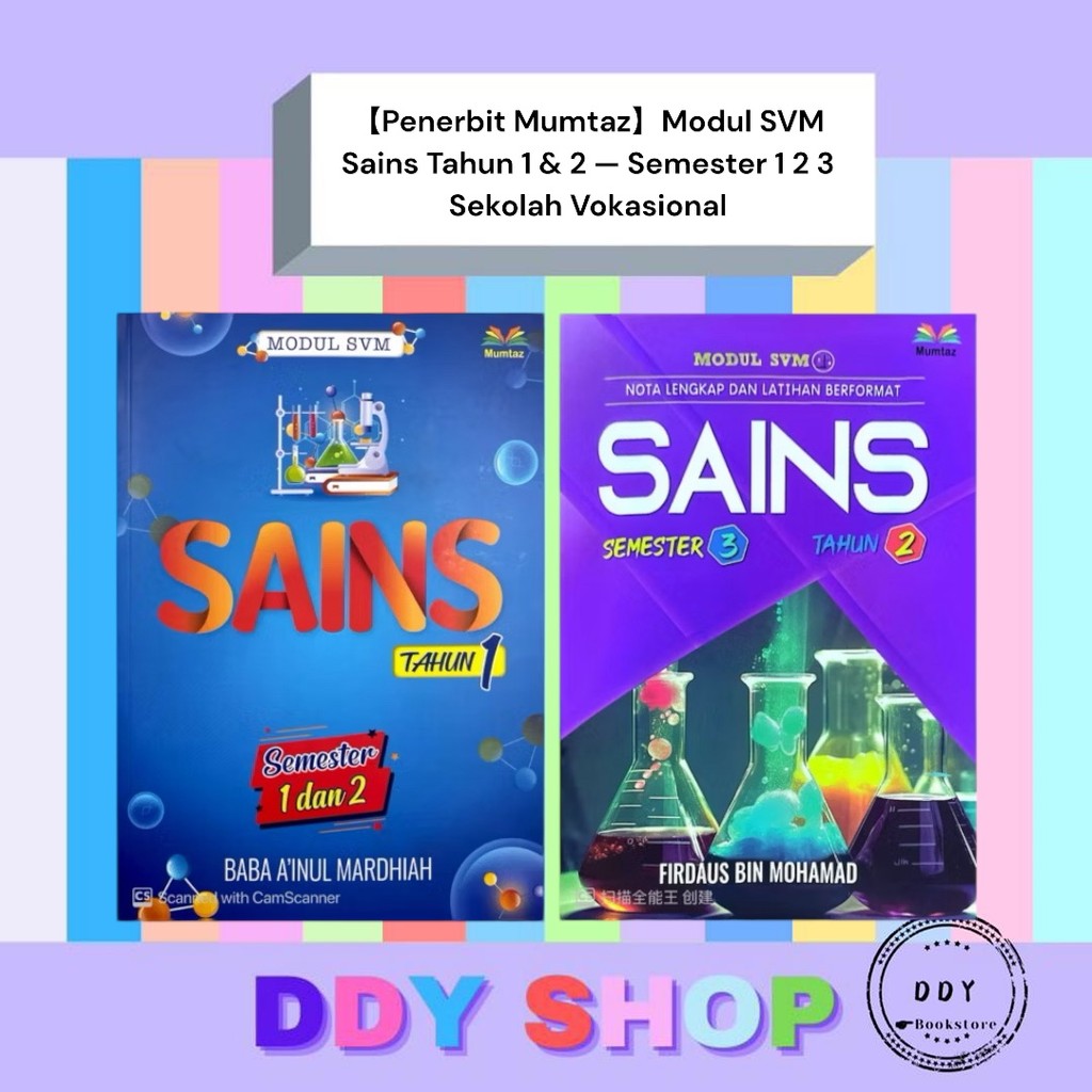 【Penerbit Mumtaz】Modul SVM Sains Tahun 1 & 2 — Semester 1 2 3 Sekolah Vokasional | Shopee Malaysia