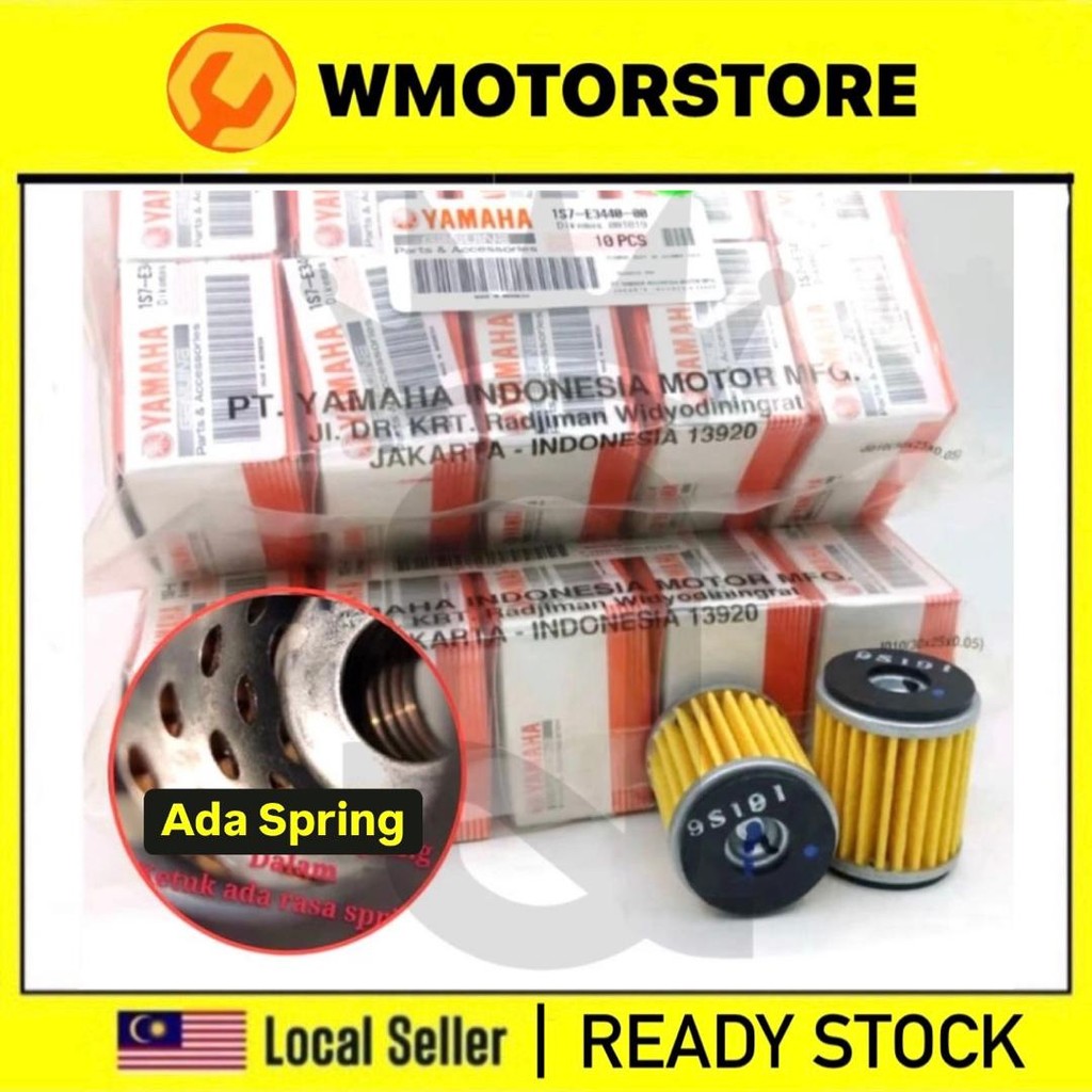 *10 BIJI* ORIGINAL YAMAHA LC 4T OIL FILTER PENAPIS MINYAK HITAM LC135 ...
