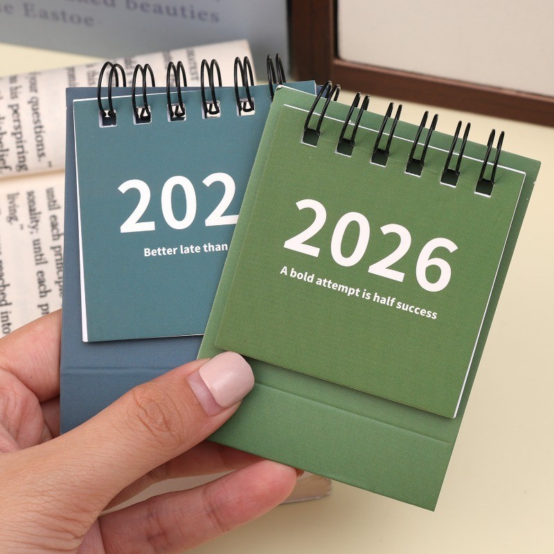 4Pcs 2026 Mini Desk Calendar - Coil Flip Over Calendar - To Do List ...