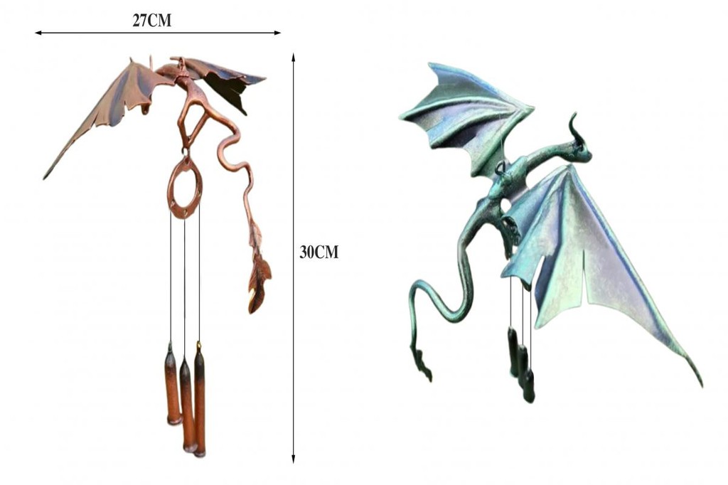 beinghat Medieval Dragon Decor Winged Dragon Wind Chime Vintage Dragon ...