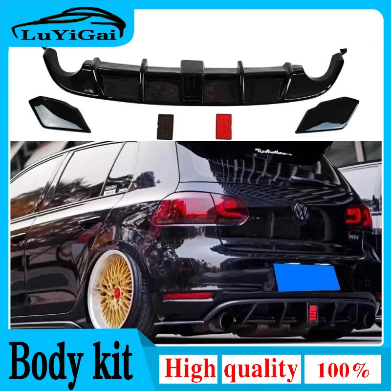 Rear Diffuser for Volkswagen Golf MK6 GTI 2008-2013 Glossy Black Car ...