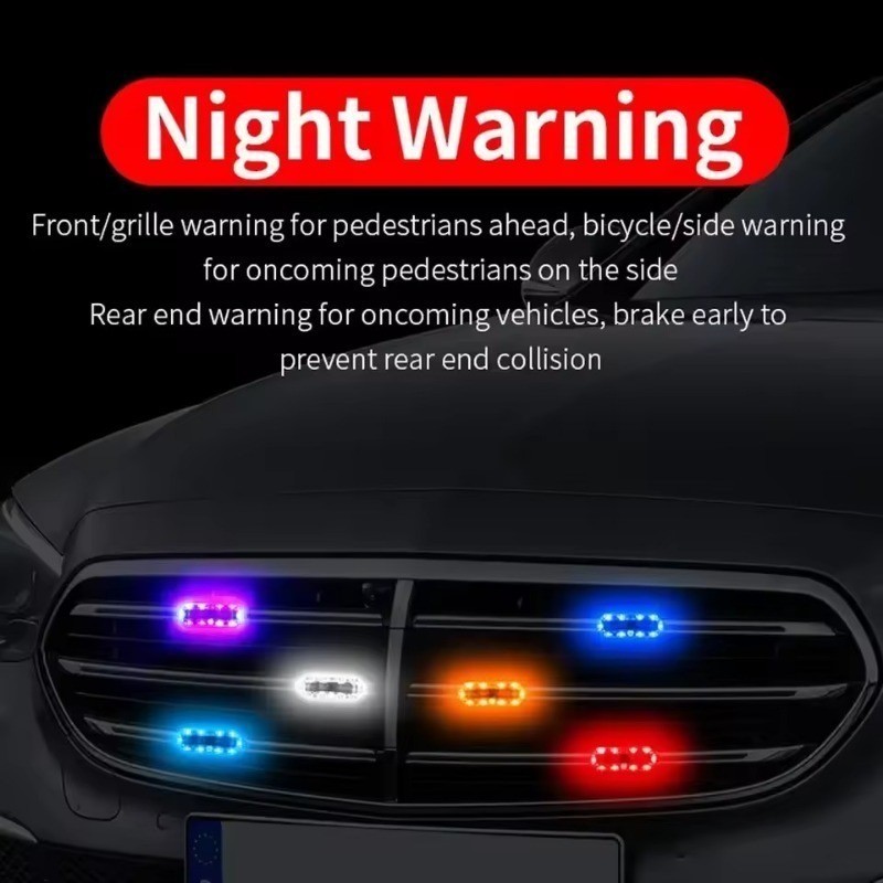 1/2/4pcs Motorcycle Anti Rear End Light - Solar Car Strobe Flashing ...