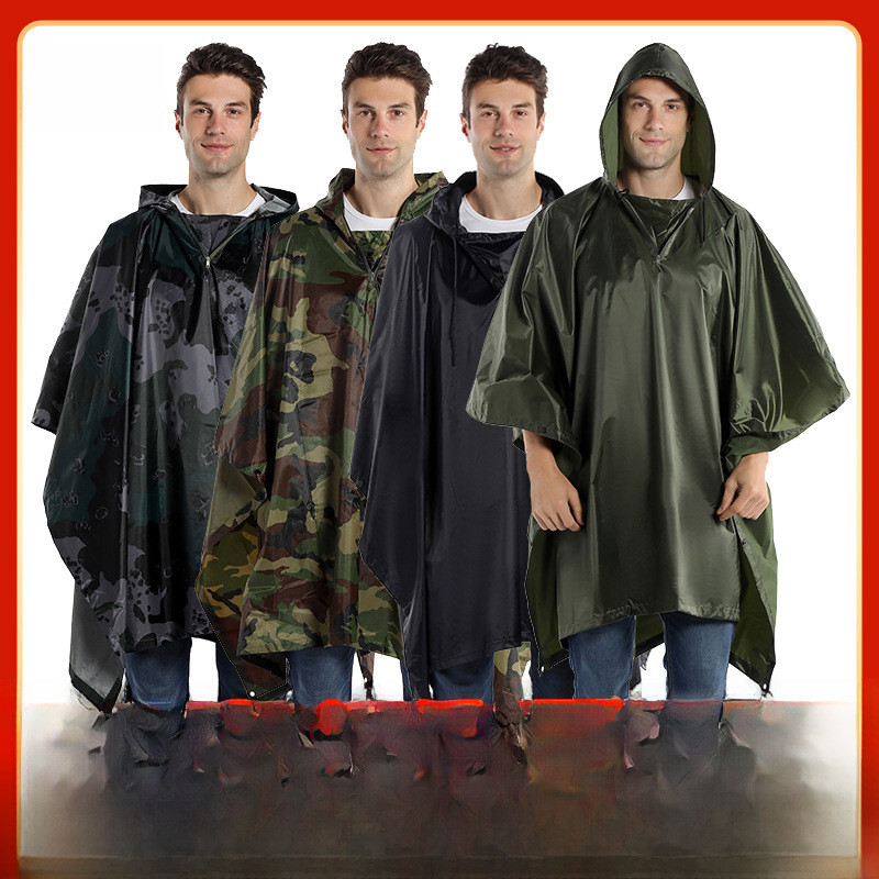 Multifunctional pvc Camouflage Cloak Raincoat Canopy Full Body Extended ...