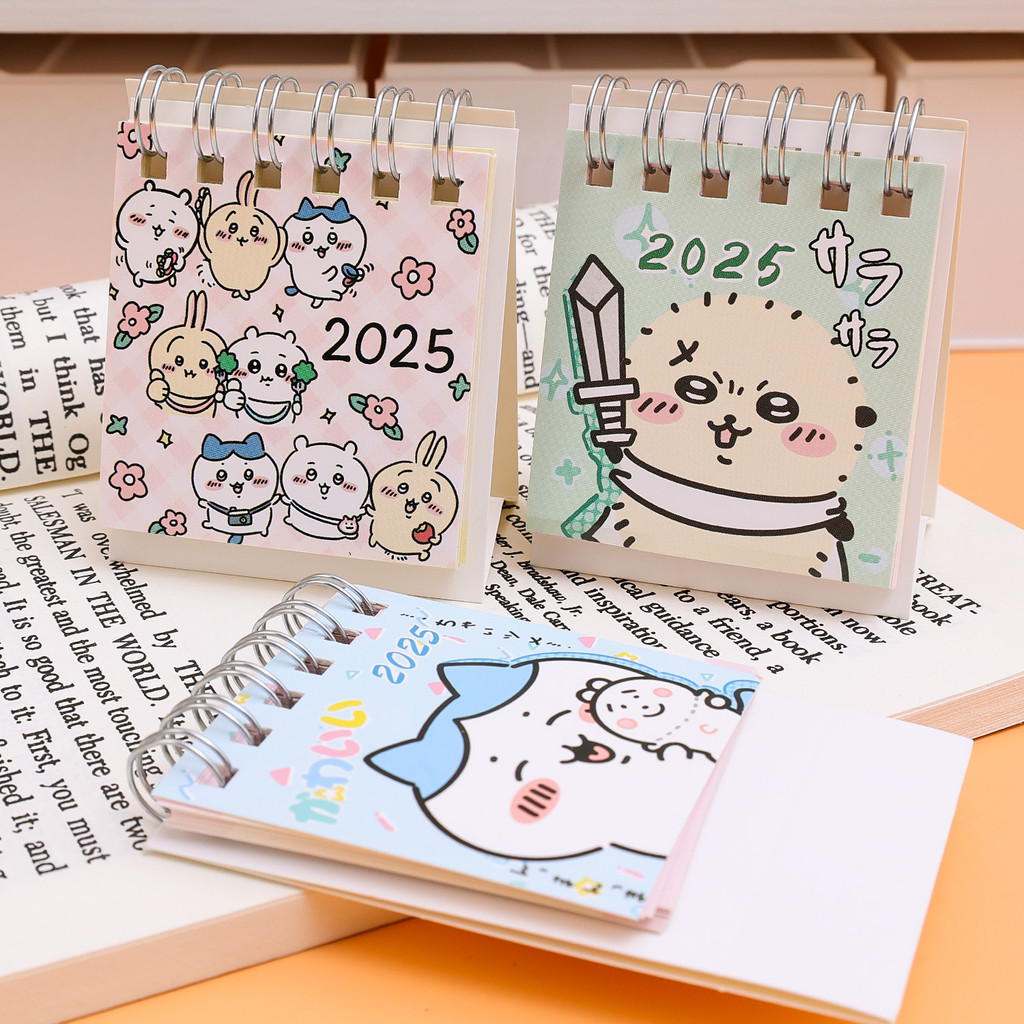 5 Pcs 2025 Cartoon Chiikawa Style Mini Standing Desk Calendar - School ...