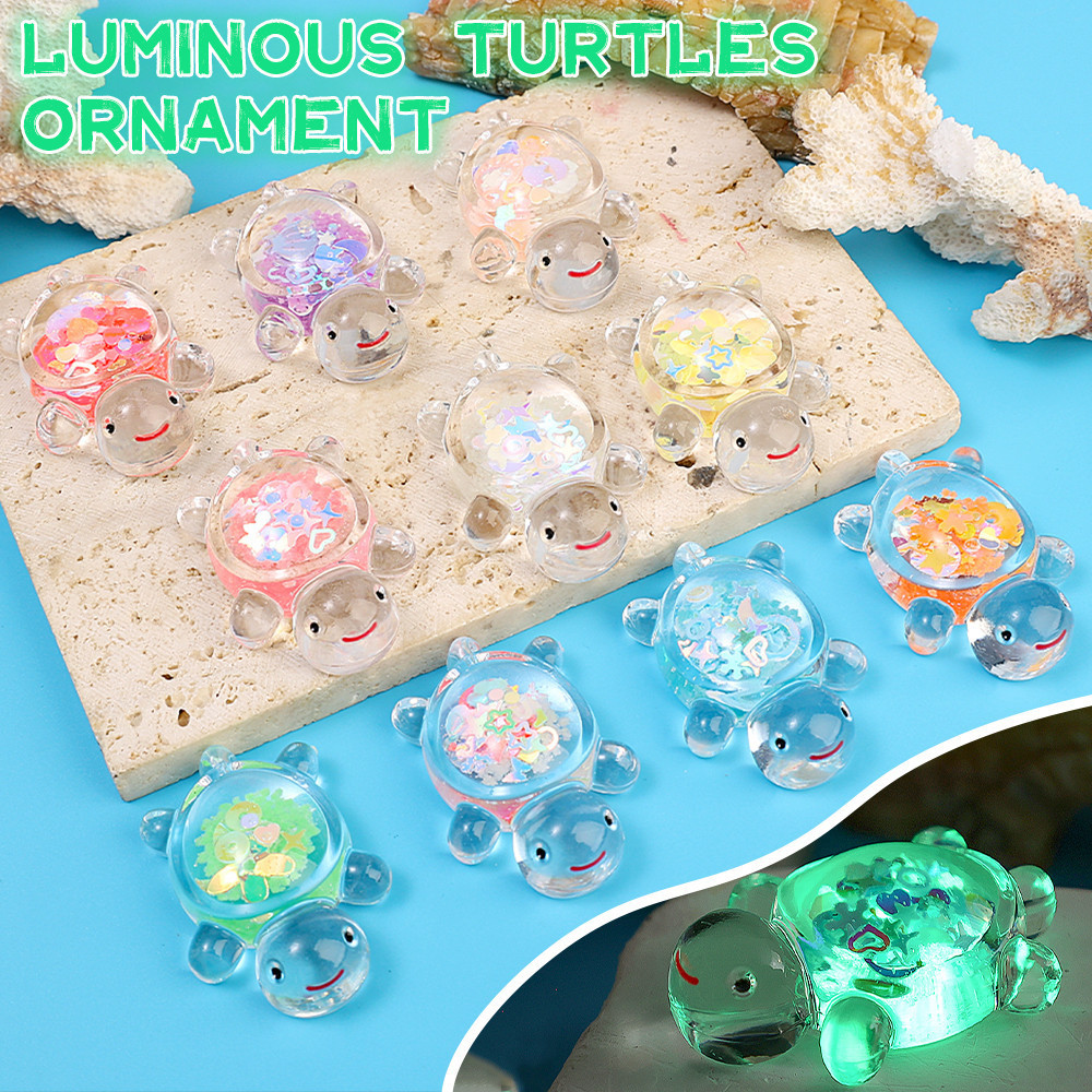 Cartoon, Cute, Colorful Mini Turtles Luminous Ornament - Glow in the ...