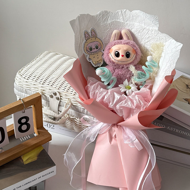 Cartoon labubu Doll Bouquet Graduation Gift Cute labubu Plush Doll ...