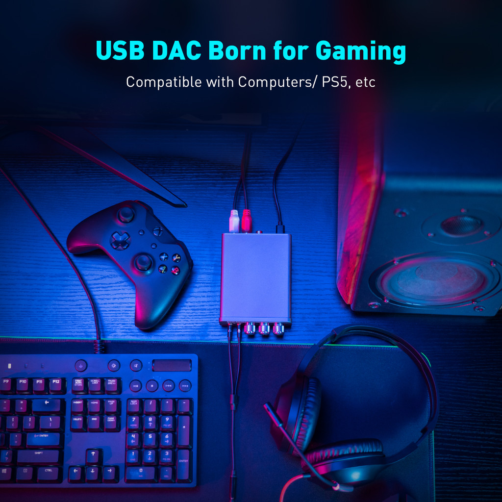 Fosi Audio K5 PRO Gaming USB DAC Microphone Headphone Amplifier Mini ...