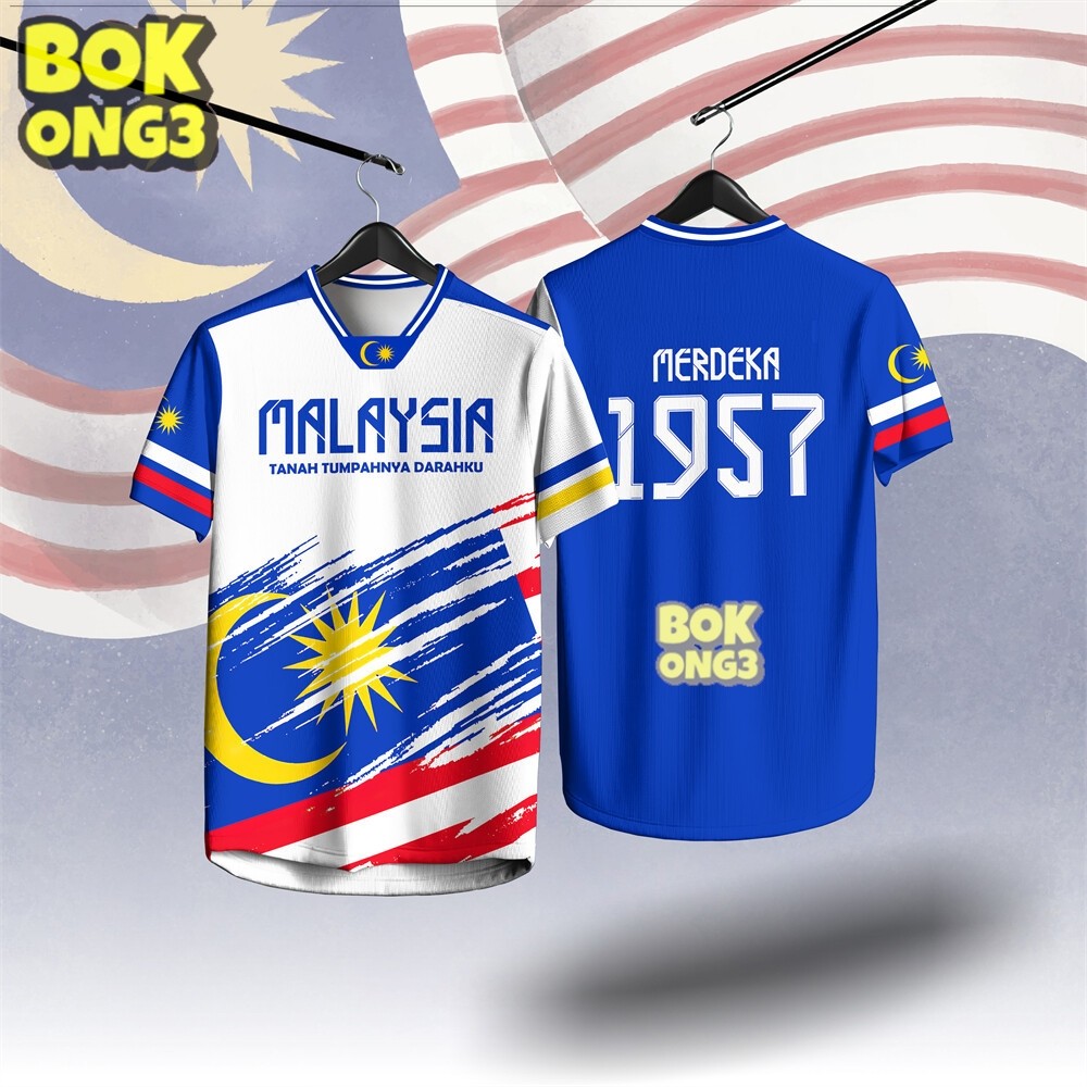 2025 Malaysia Merdeka 68 Jersey Merdeka Clothes Slave Round Neck T ...