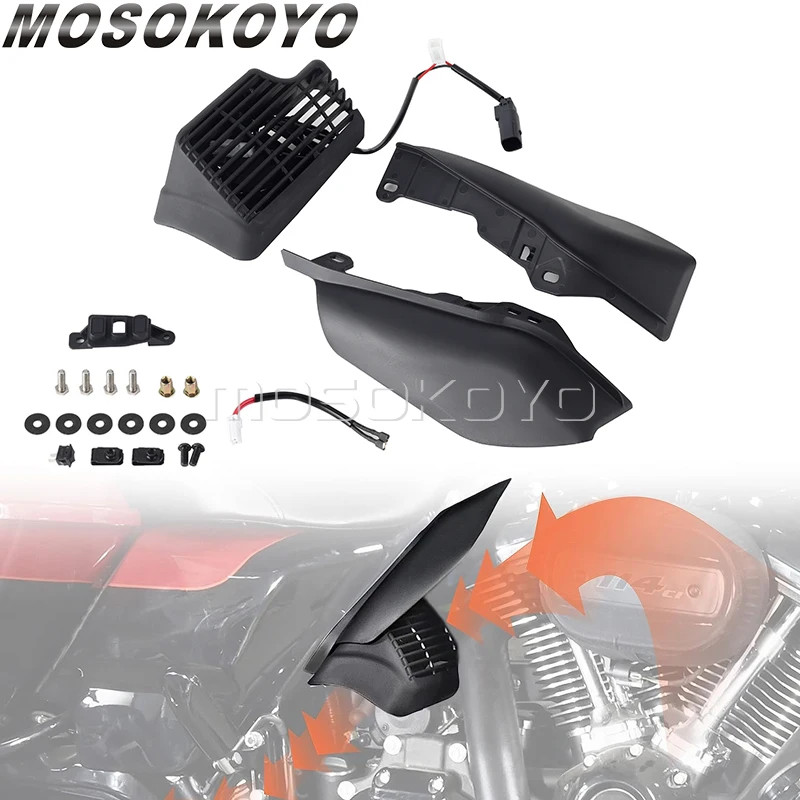 Radiator Cooling Cooler Fan Kit Cool Flow Fan W/ Heat Shield For Harley ...